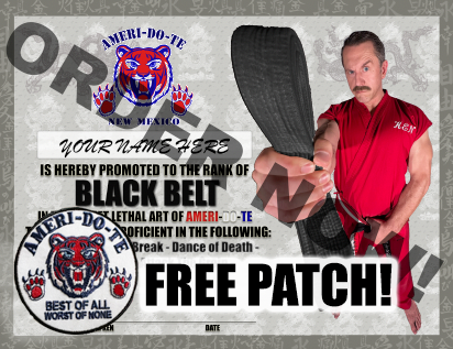 ADT 1ST DAN BLACK BELT CERTIFICATE (Free Patch!) – Master Ken's Store